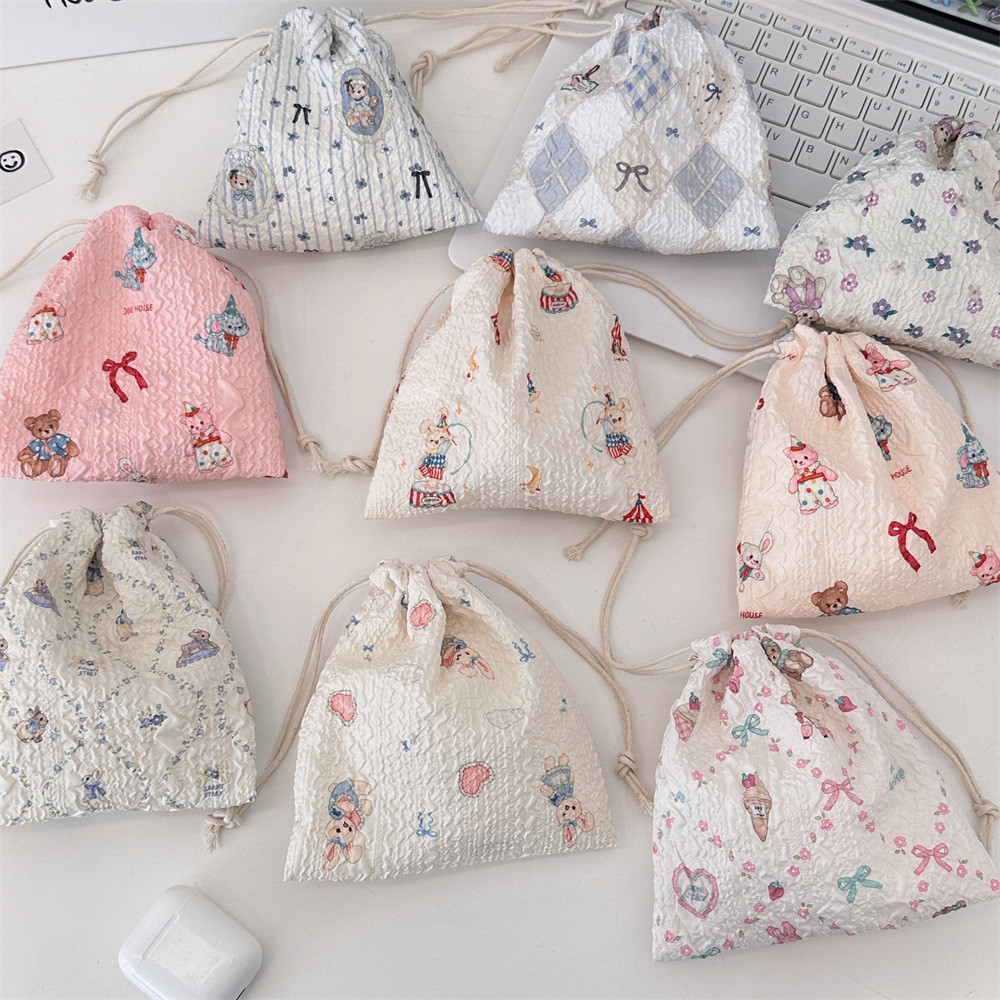 Cute Cartoon Drawstring Drawstring Pocket Portable Sundries mini ...