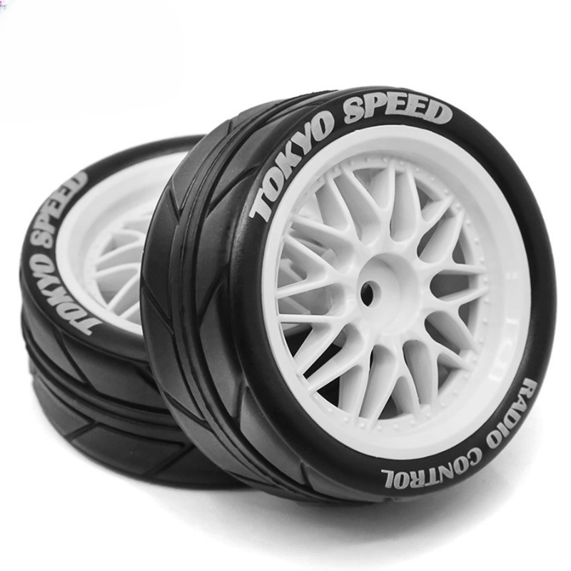 4pcs 65mm Rubber Tire Wheel Tyre 12mm Hex for Tamiya TT01 TT01E TT02 ...