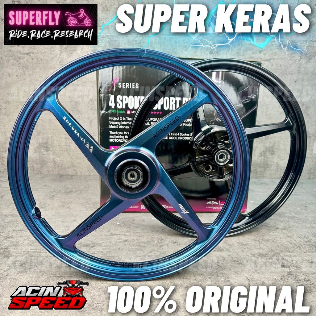 SUPER FLY PROJECT X Sport Rim 4 Batang Y15 Y16 LC135 4S 5S V8 Fi Y125 ...