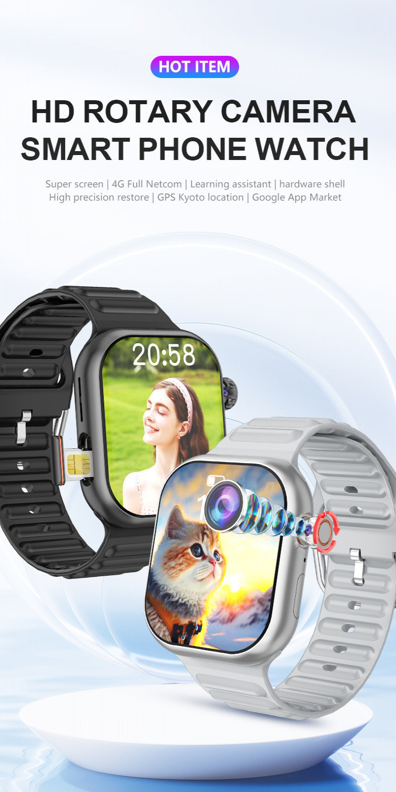 4G Android Smart Watch With SIM Card And WiFi B29 Cellular Version ...