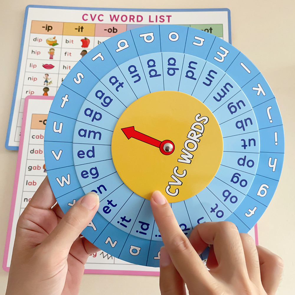 CVC Word Games Turntable, CVC Word Puzzles Game Sight Words Toy, Kids ...