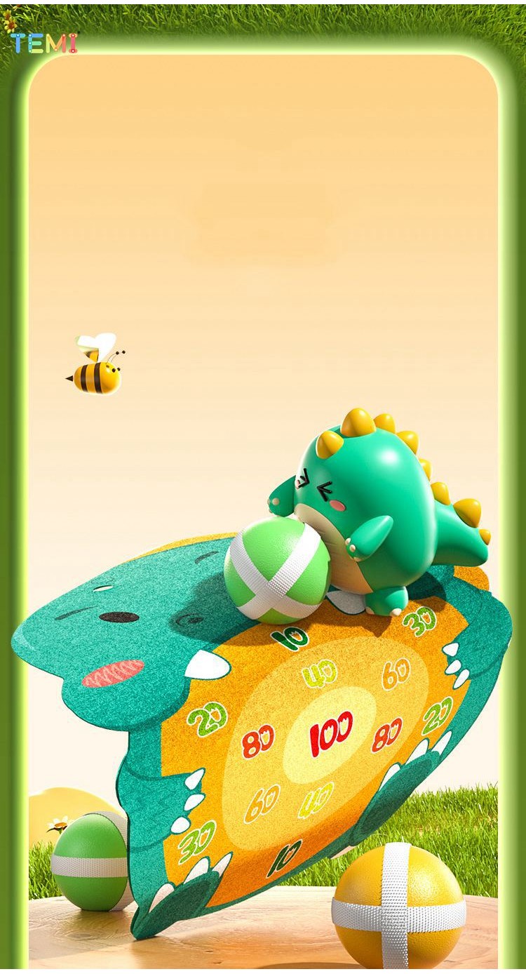 TEMI Dinosaur Sticky Ball Shooter, Throwing Sticky Ball, Children's ...