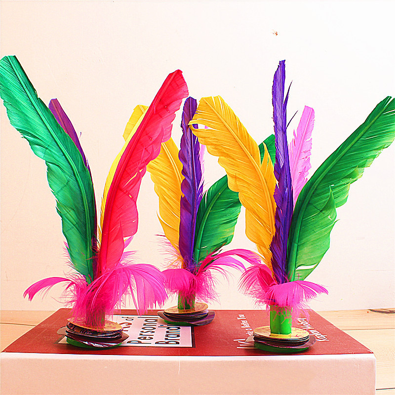 Colorful Feather Shuttlecocks Capteh Chinese Jianzi Foot Kick Toys ...