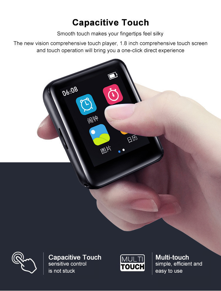 Uareliffe RUIZU M4 A02 Bluetooth Music Player Touch Screen Support SD ...