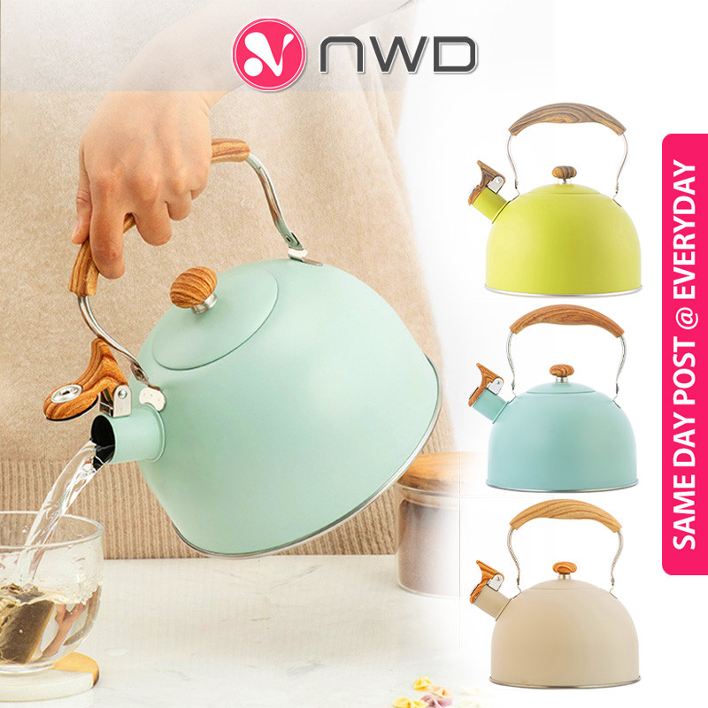 𝗙𝗔𝗦𝗧 𝗕𝗢𝗜𝗟 》 2.5L Stainless Steel Tea Pot Whistling Kettle Stovetop Jug ...