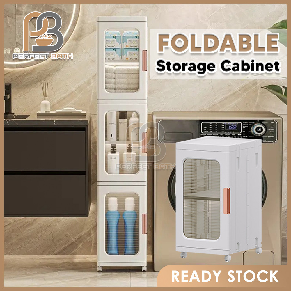 Perfect Bath Stackable Slim Storage Cabinet Rak Tandas Storage Box ...