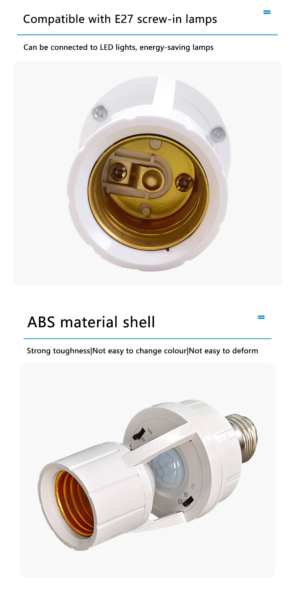 Smart Led Bulb Switch 360 Degrees PIR Motion Sensor E27 Lamp Base Bulb ...