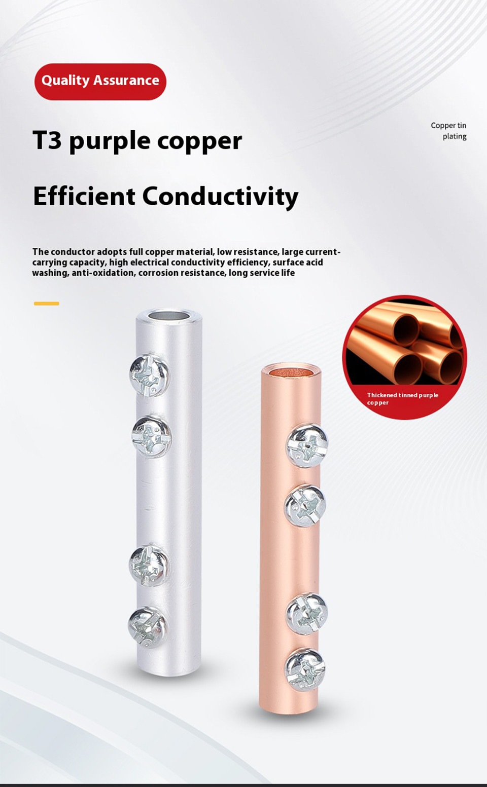 Copper Pipe GT/GTL/GL-16/25/35/50 Square Cable Butt Pipe Copper ...