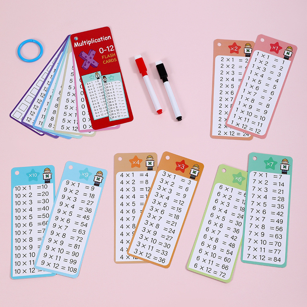 🔥【 15 Math Flash Card Set 】🔥 Erasable multiplication card children's ...