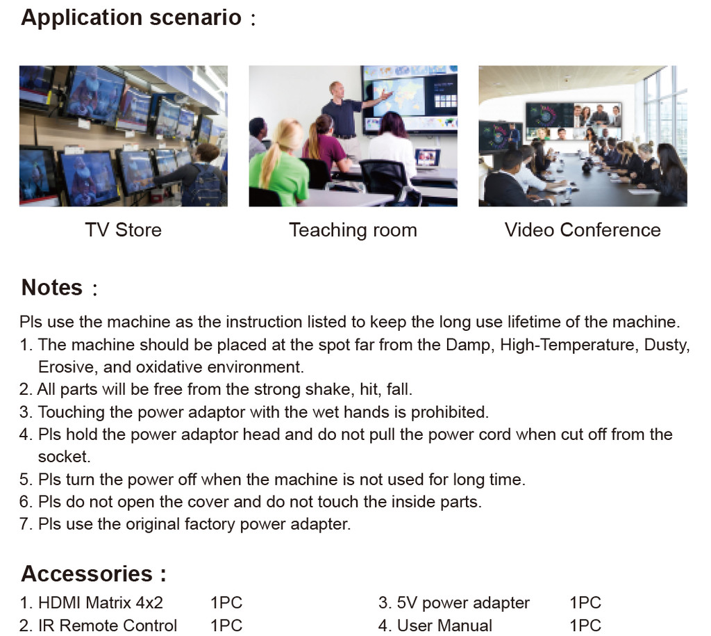 4K HDMI True Matrix Switch 2x4 4x2 Matrix HDMI Video Switch Splitter 2 ...