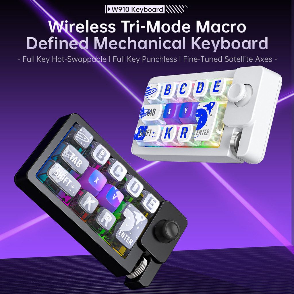 Wireless Programmable Gaming Keyboard,RGB Gaming Number Keyboard with ...