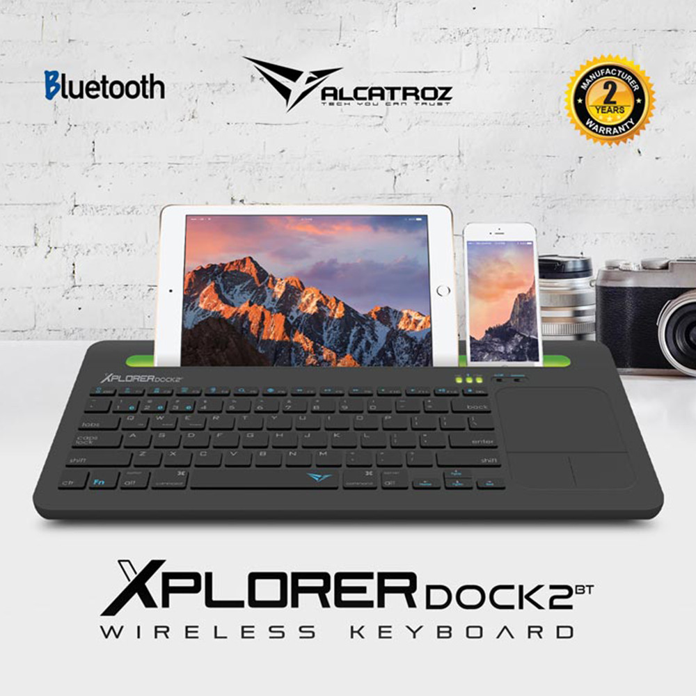Alcatroz Xplorer Dock 2 BT Bluetooth Wireless Keyboard with Track Pad ...