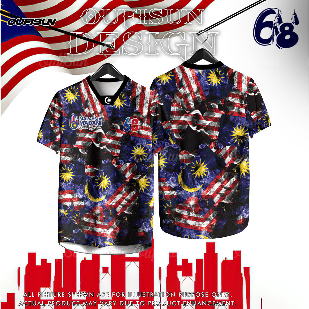 Summer Cool Men Costume Tshirt 68th Merdeka Dewasa 3D Full Sublimation ...