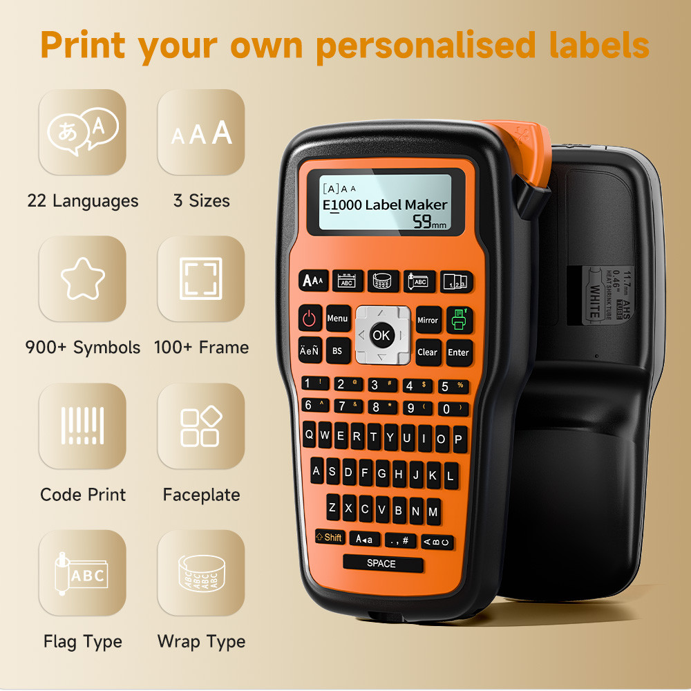 E1000 PRO Portable Heat Shrink Tube Label Printer Industrial Label Printer | Shopee Malaysia