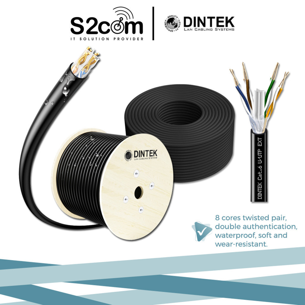 Dintek PowerMAX 4P Cat.6 U/UTP 23AWG PE Gel Filled Cable 305m Per Drum ...