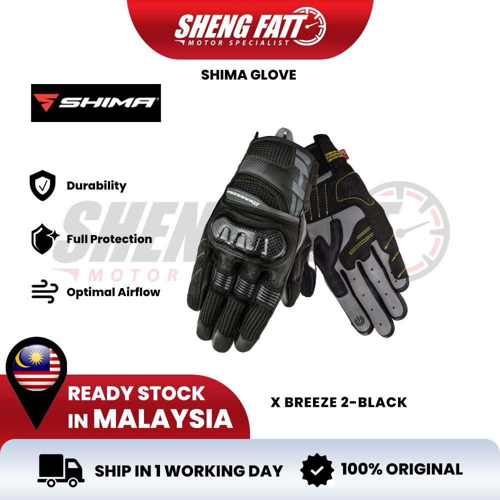 SHIMA X BREEZE 2 GLOVE - Motorcycle Gloves Non-Slip Riding Glove Sarung ...
