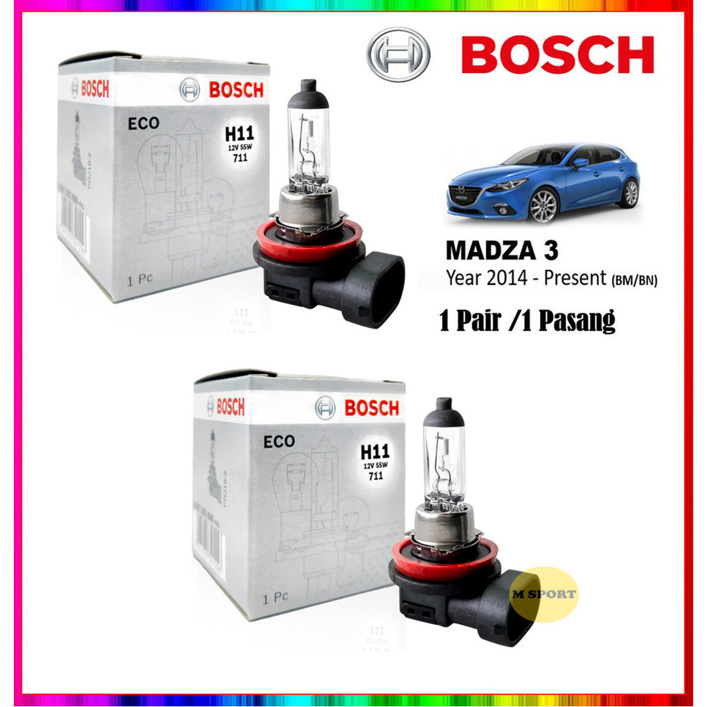 Bosch Headlamp HeadLight H11 Light Bulbs for Mazda 3, year 2014 ...