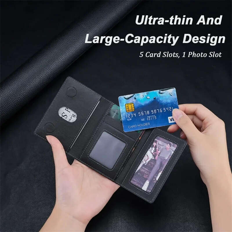 Dompet Pemegang Kad Trifold Kulit Magnetik Premium dengan Sarung Dompet ...