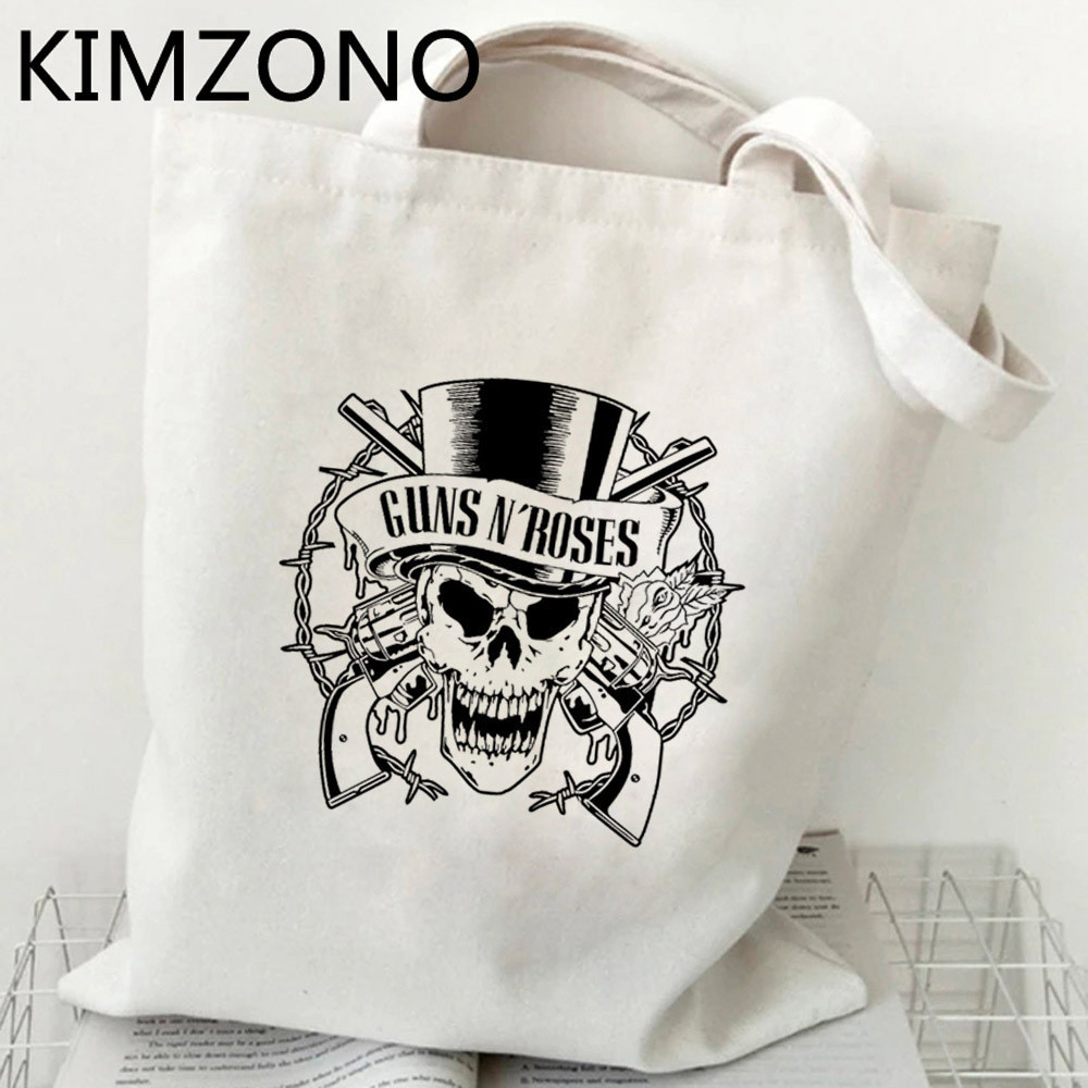 Guns n Roses shopping bag bolsas de tela reusable canvas grocery bolso ...