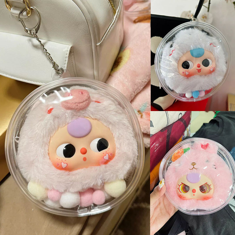 Cute Labubu Plush Doll Bag with Keychain- Transparent, Waterproof ...