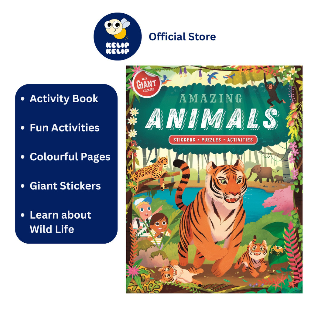 Amazing Animals Giant Stickers Activity Book For Kids To Learn About ...
