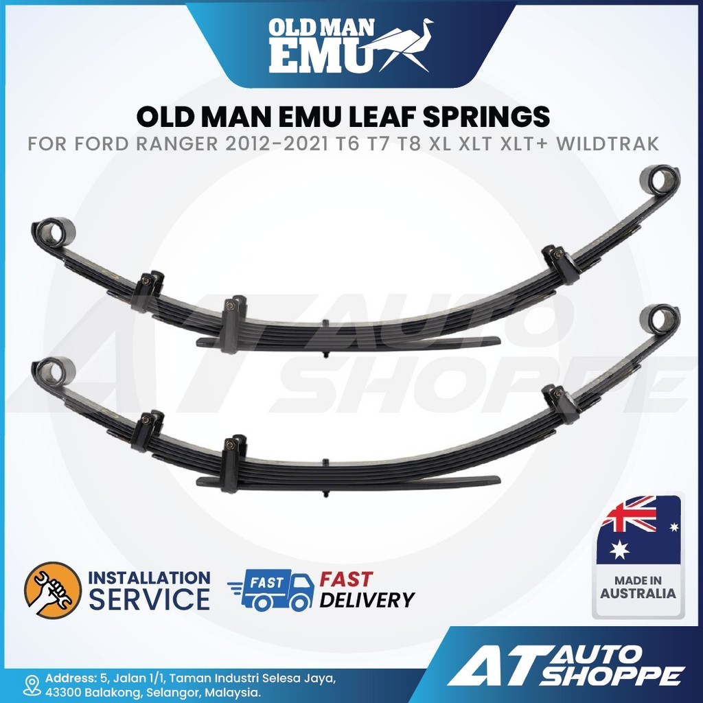 Old Man Emu Rear Leaf Springs for Ford Ranger 2012-2021 T6 T7 T8 XL XLT ...