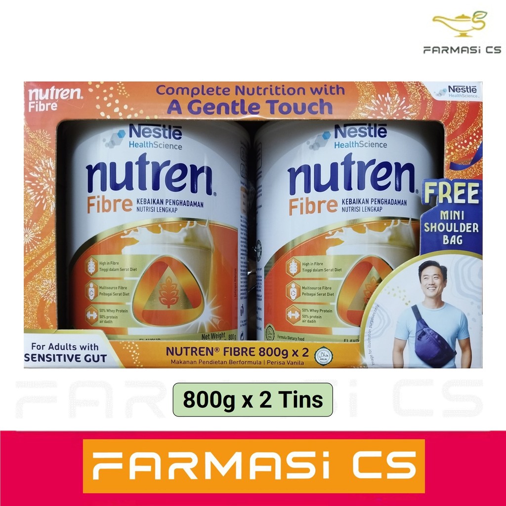 Nestle Nutren Fibre Complete Nutrition 800g x 2 Tins (TWIN) EXP:03/2026 ...