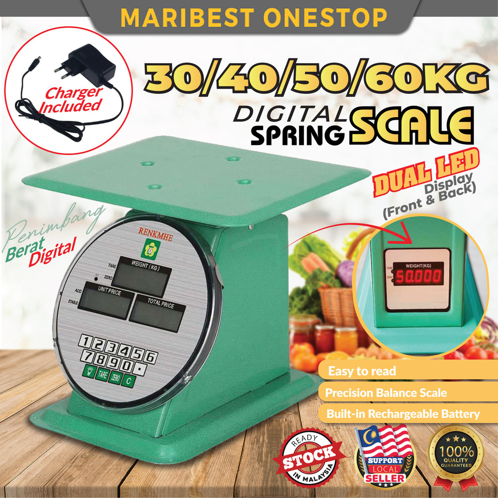 30KG 40KG 50KG 60KG Digital Spring Scale Double Display Weight ...