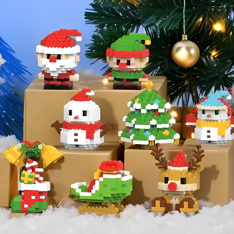 Christmas Building Blocks Toy - DIY Assembled Present - Mini Santa ...