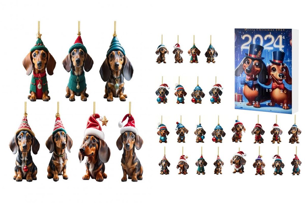 [WMP] Advent Calendar Acrylic Pendant Dachshund Dog Advent Calendar ...