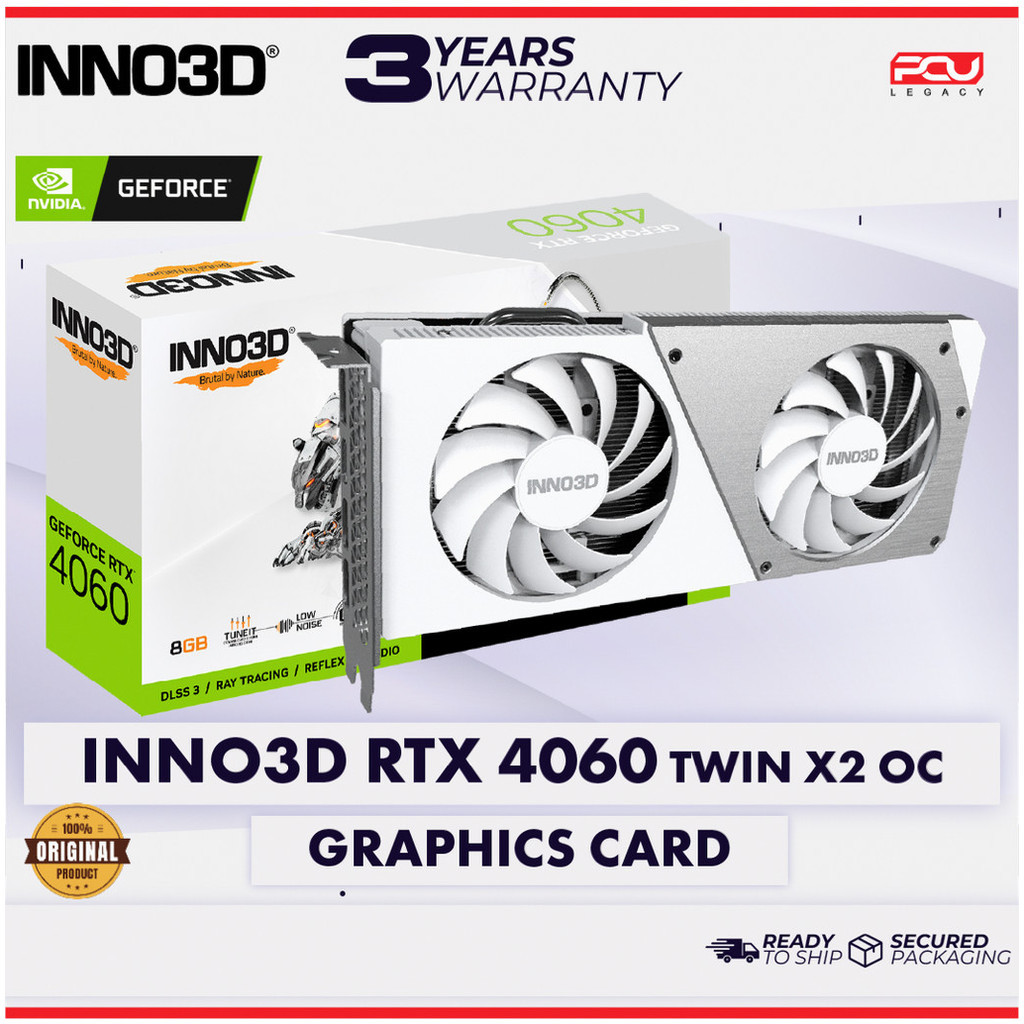 INNO3D GEFORCE RTX 4060 TWIN X2 OC WHITE 8GB GDDR6 128BIT VGA CARD (3Y) | Shopee Malaysia