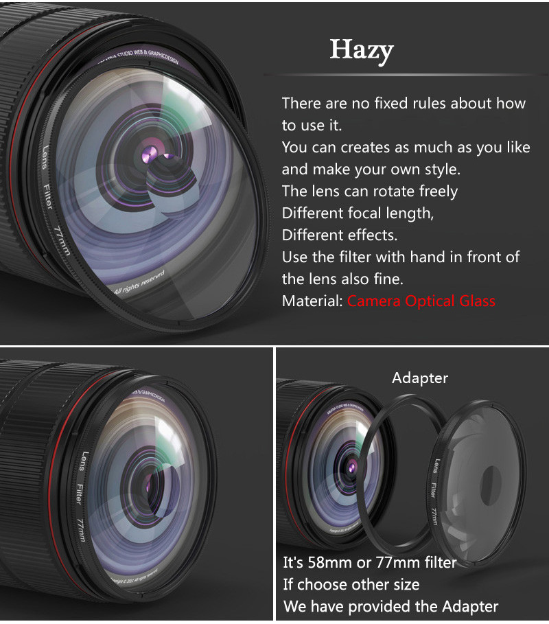 KnightX Hazy Prism Special Effects Glass Lens Filter Camera Accessories ...