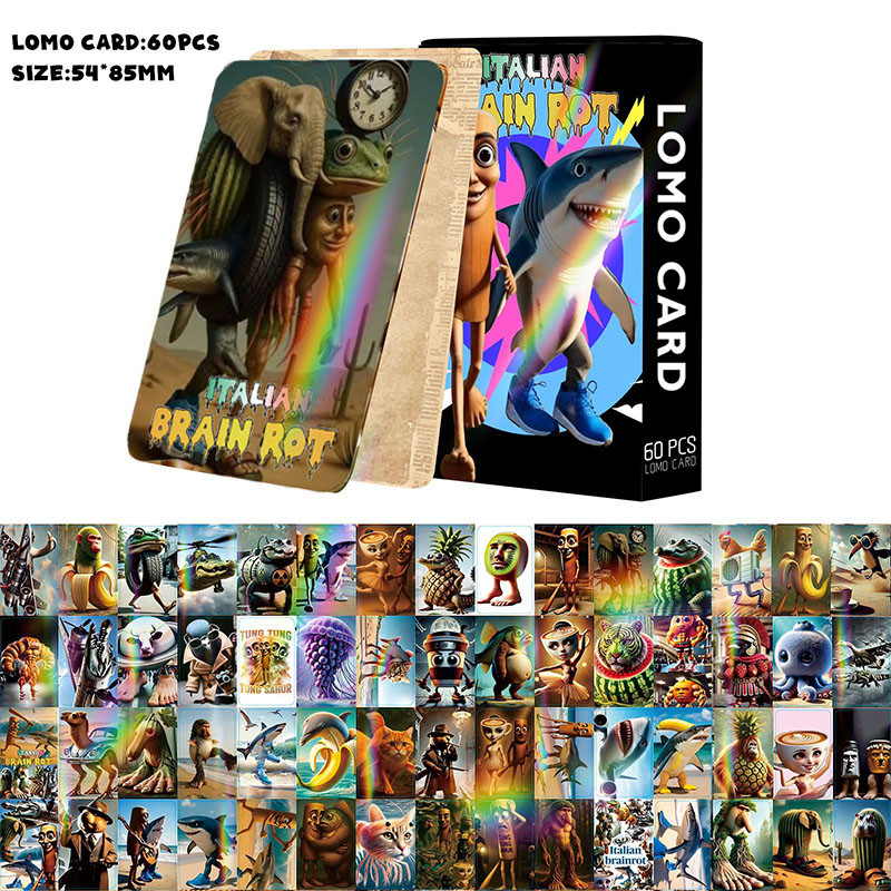 60/96PCS Tung Tung Tung Sahur Holographic Photocard Card Game with ...