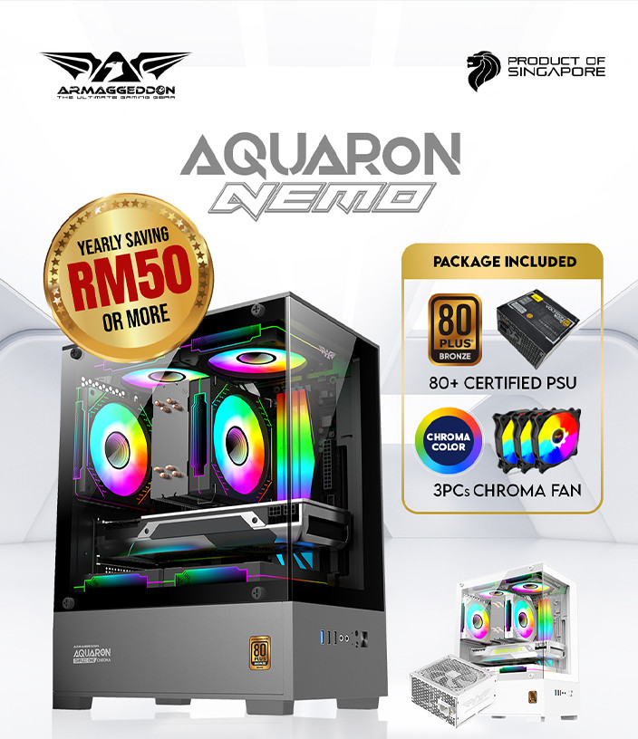Armaggeddon Aquaron NEMO MATX Dual Chamber PC Gaming Case | Shopee Malaysia