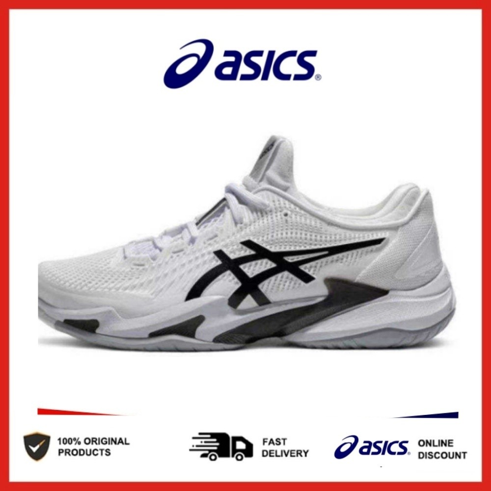 Genuine】Asics ff 3 White Black Durable Breathable Low Cut Tennis Shoes ...