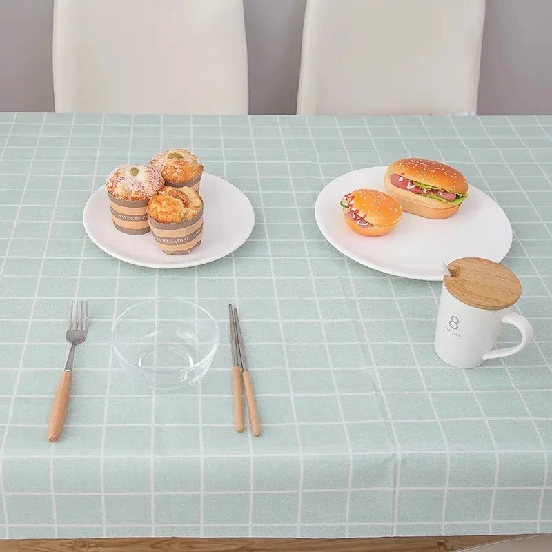 【24H SHIP】Nordic Style Grid Printed Dining Table cloth, Lapik Meja ...