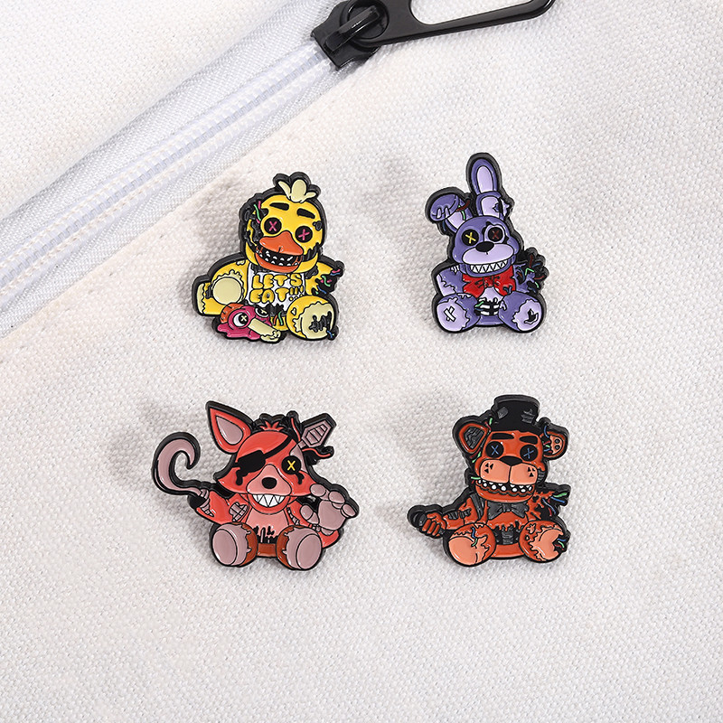 Five Nights At Freddys Figures Enamel Pins Foxy Bonnie Brooches Game ...