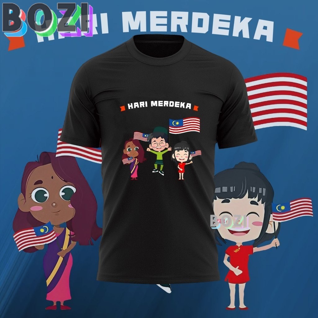 D- I Love Malaysia T-Shirt Hari Merdeka Basic Tee Patriotic Men Women T ...