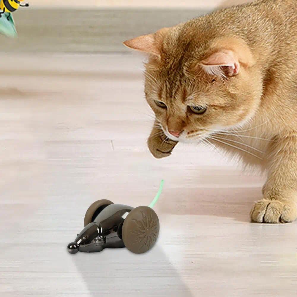 Robotic Mouse Cat Toy Smart Electric Interactive Toy Cat Play Robot USB ...
