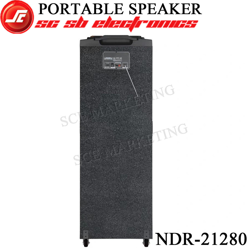 NDR-21280 DUAL 12-INCH POWER PARTY SPEAKERS WITH DUAL WIRELESS MICROPHONES | Shopee Malaysia