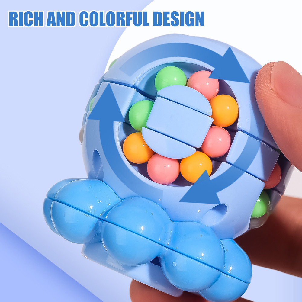 Magic Bean Puzzle Cube Spinner Rotate Slide Gyro Fidget Toy 3D Ball ...