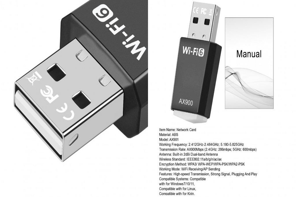 Greenbox- High-speed Wireless Adapter Wifi6 Compatible Usb Adapter High-speed Wifi 6 Usb Adapter ...