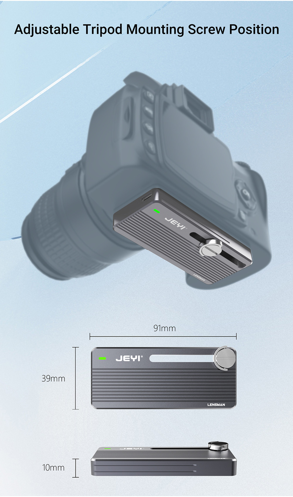 JEYI M.2 NVMe SSD Enclosure with Camera Mounting Screw, USB 3.1 Gen2 ...