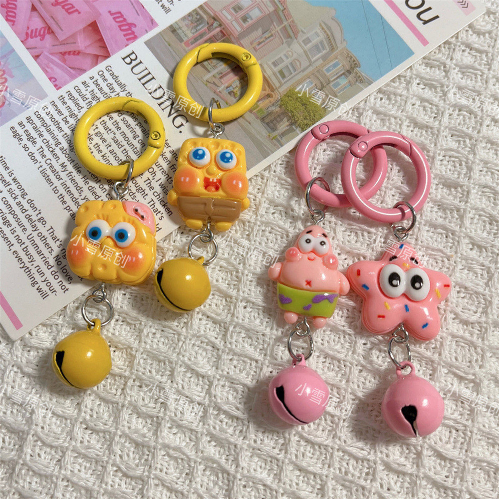 New Couple SpongeBob SquarePants Patrick Star Keychain Cartoon Japanese ...