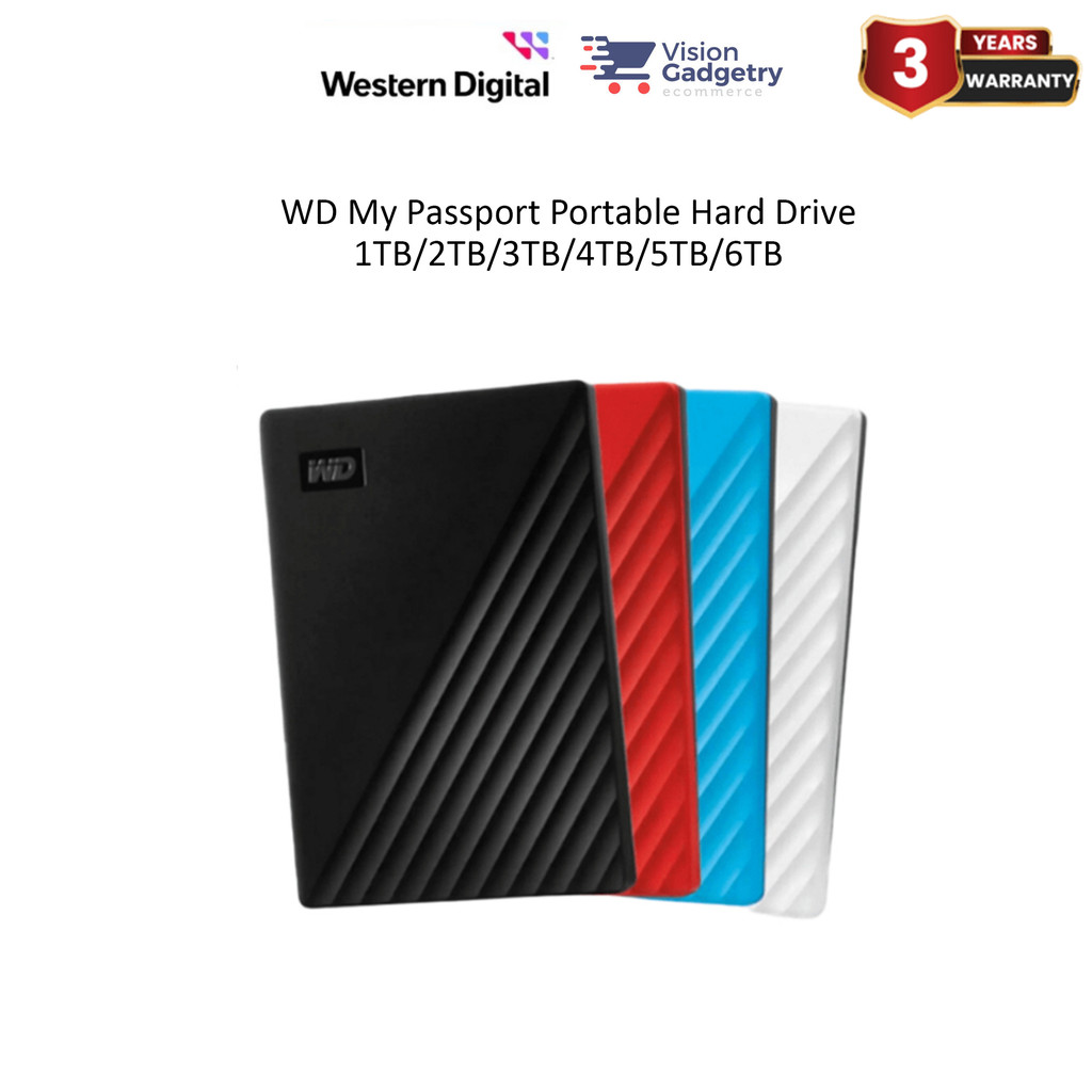 Western Digital My Passport Portable Hard disk External USB3.2 Hard Drives 1TB/2TB/3TB/4TB/5TB ...
