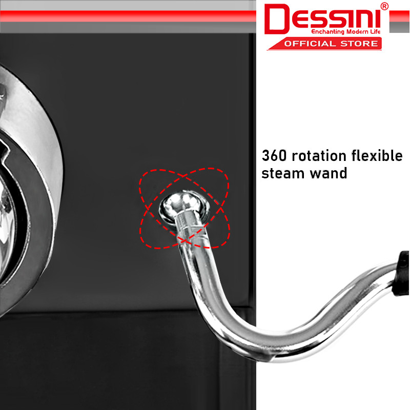 DESSINI ITALY 20 Bar 1.5L Espresso Coffee Maker Brew Cappuccino Latte ...