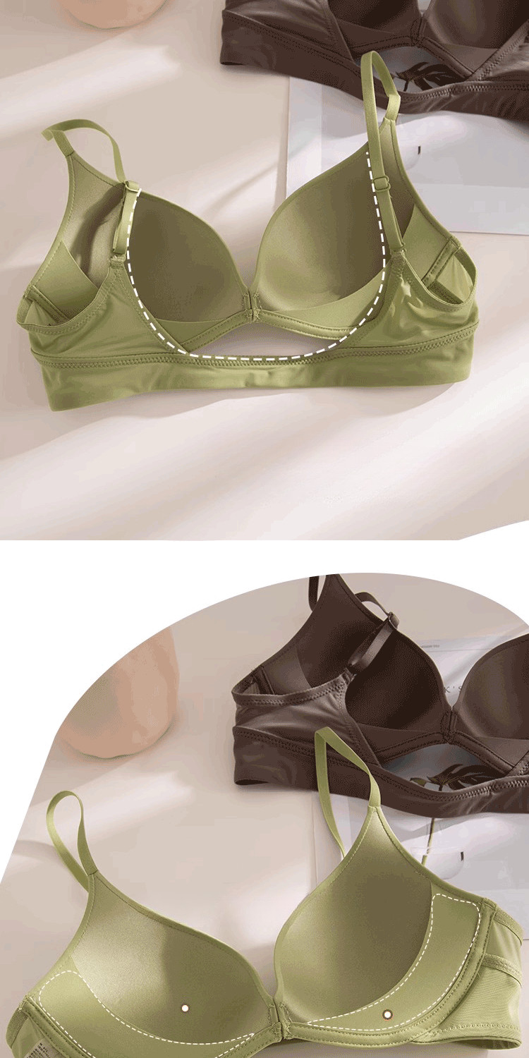 front button push up bra for women Thin seamless bra for small chest ...