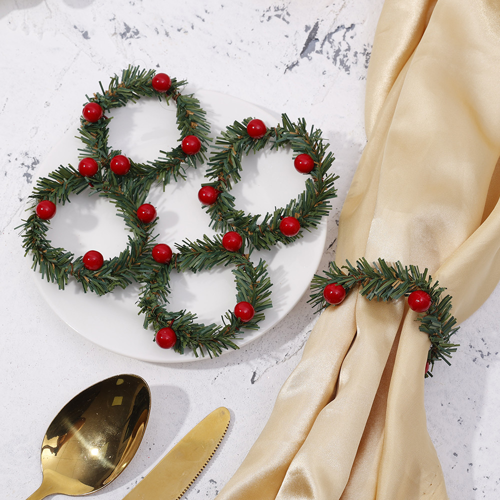 Multi Sized New Year's Party Christmas Dining Table Ring Shaped Decor ...