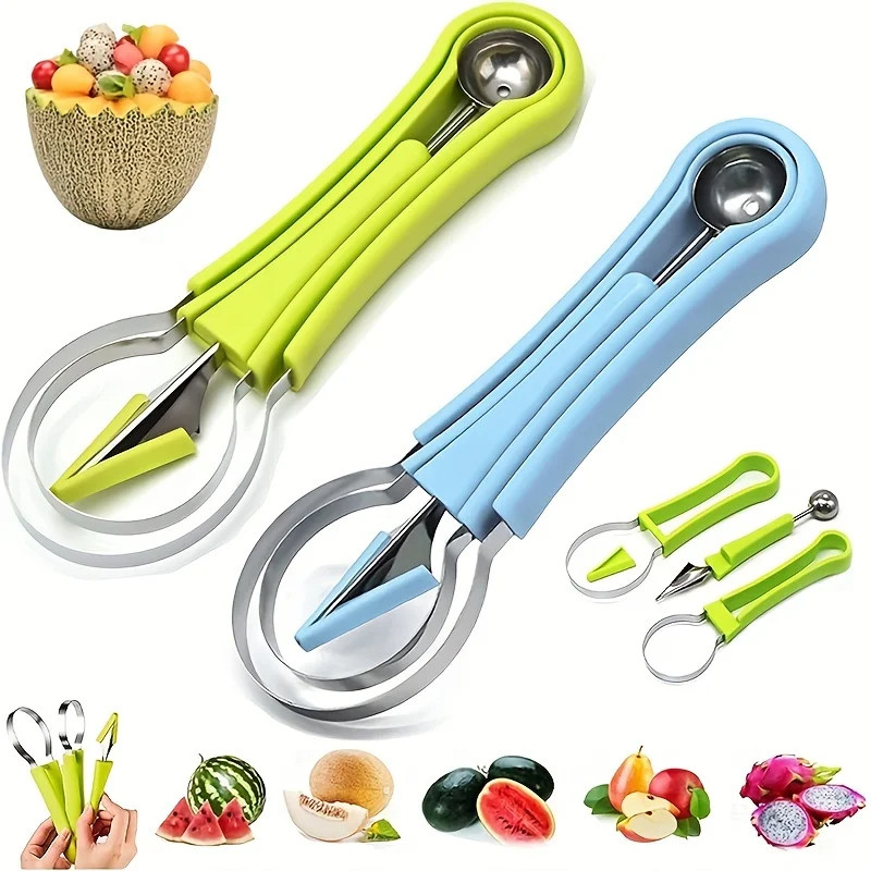 Fruit Cutter Tool 4in1 Stainless Steel Ball Digger Melon Ball Scoop ...