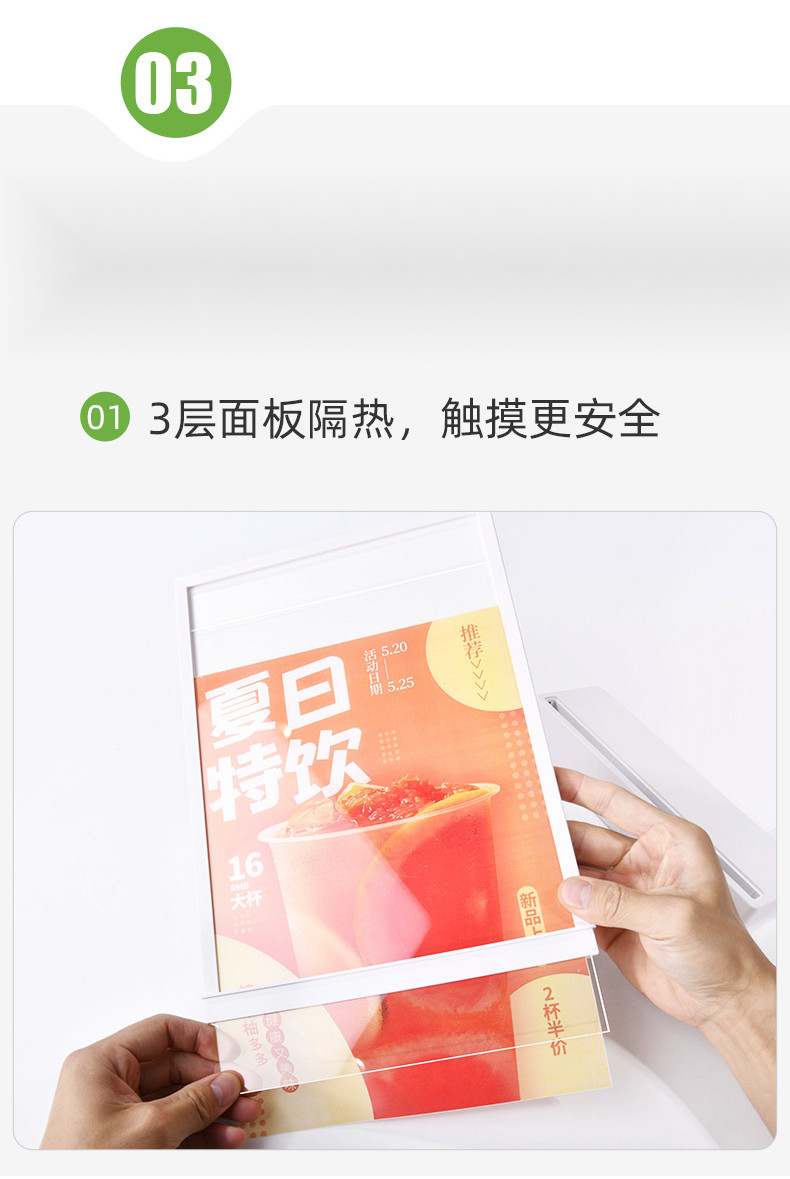 A4 kedai teh susu menu bercahaya senarai harga resipi kad meja kad paparan meja akrilik | Shopee ...